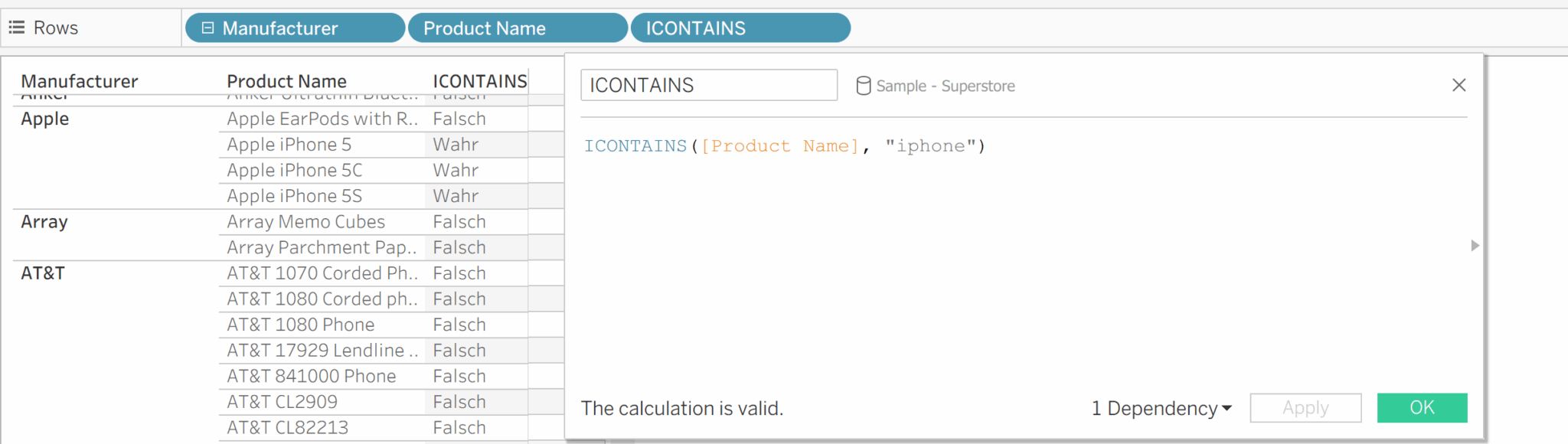 Tableau CONTAINS vs ICONTAINS: Der Unterschied bei Textfiltern